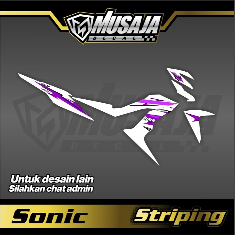Jual Stiker striping sonic putih ungu purple transparan uv glossy non ...