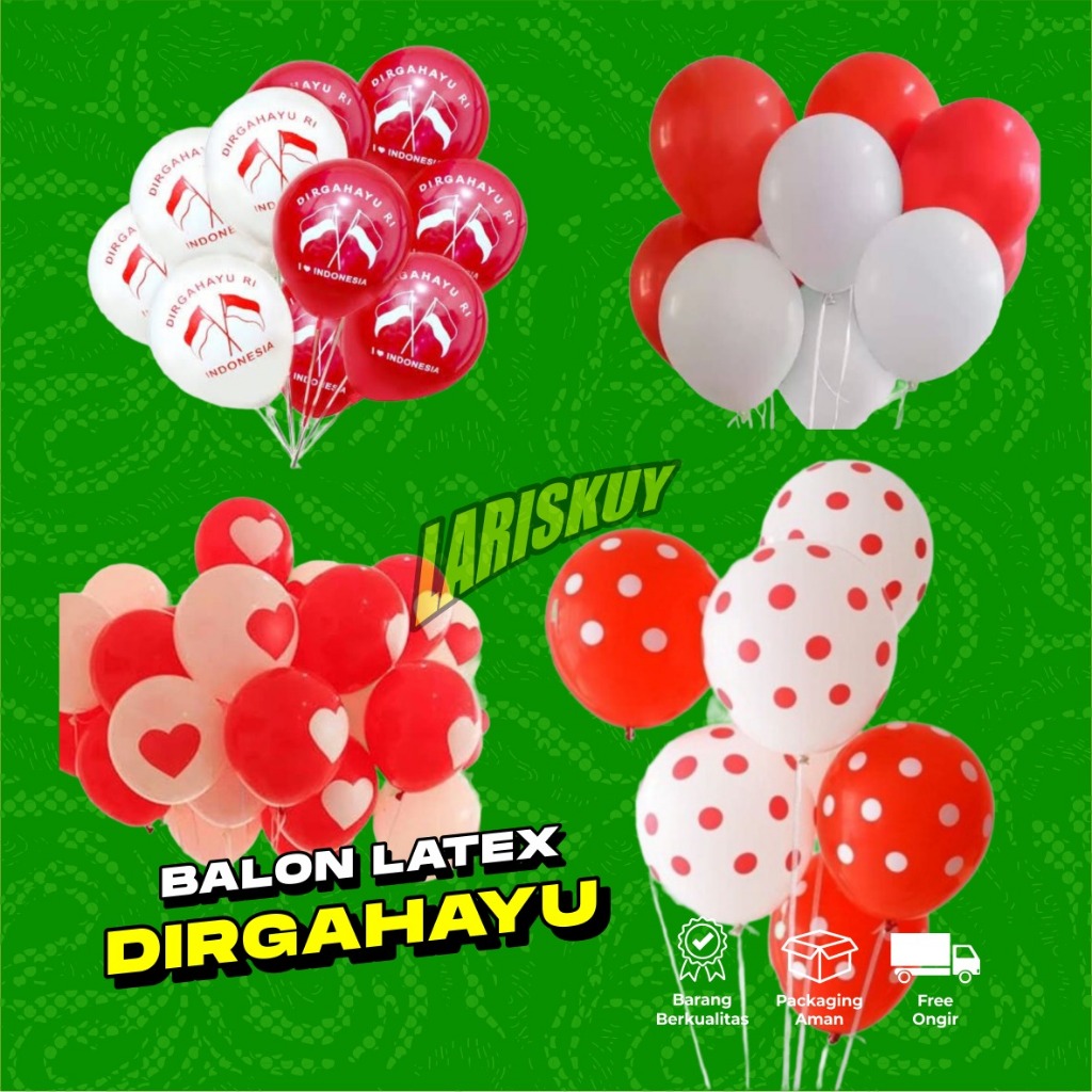 Jual balon dirgahayu RI bendera latex merah putih spesial 17an | Shopee ...