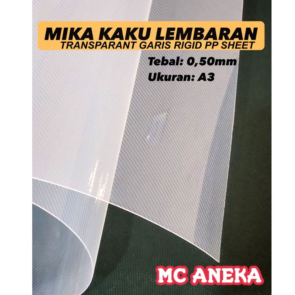 Jual PLASTIK KAKU PP GARIS BERGELOMBANG BENING TEBAL 0.50MM UKURAN A3 | Shopee Indonesia