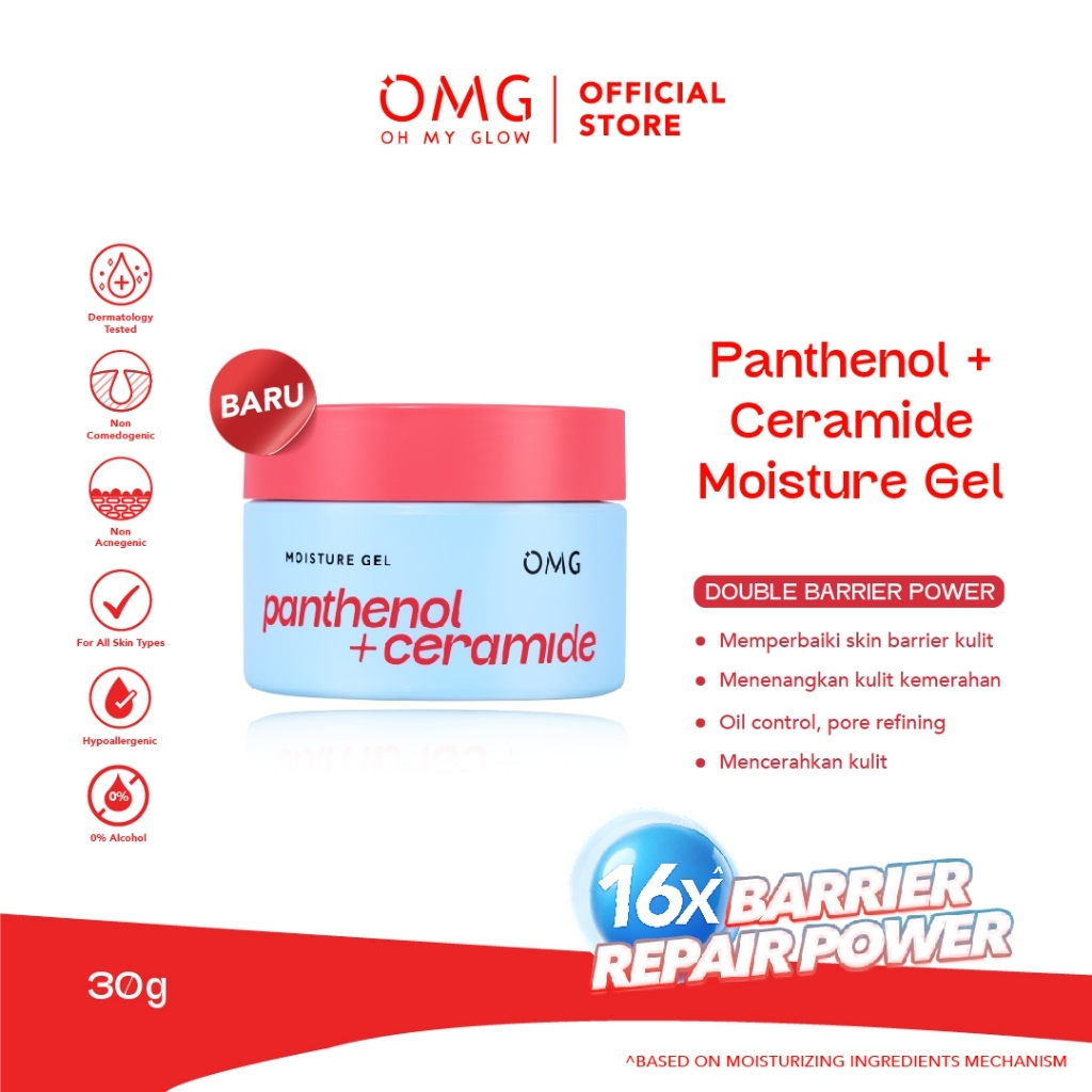 Jual OMG Oh My Glow Moisture Gel Skin Barrier Repair Oil Control Panthenol+Ceramide 30 gr ...