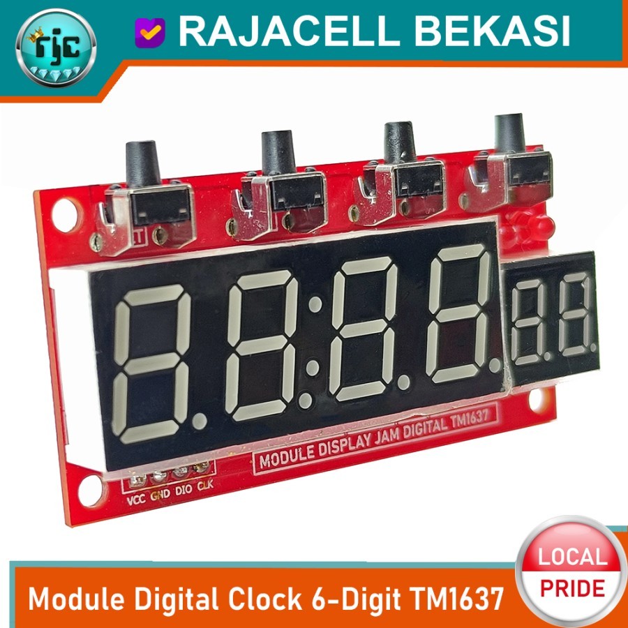 Jual Module 7-Segment Jam Digital Clock Module 6-Digit TM1637 dengan Push Button | Shopee Indonesia