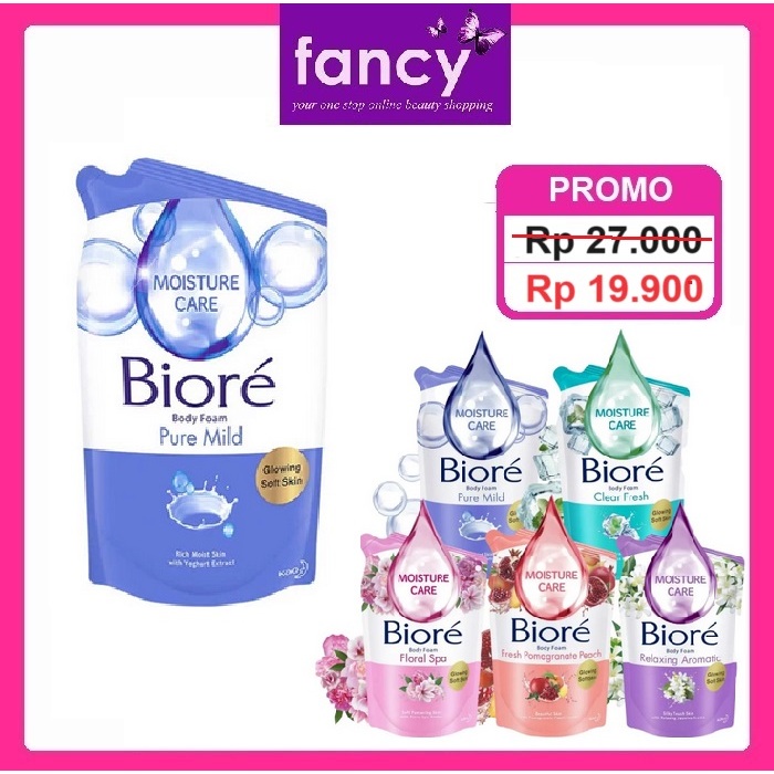 Jual BIORE Body Foam 400ml Pure Mild / Relaxing / Floral (Body Wash ...