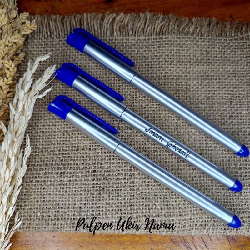 Jual Pulpen Custom Nama Silverblue Gel 0.5mm Langsung jadi | Shopee ...