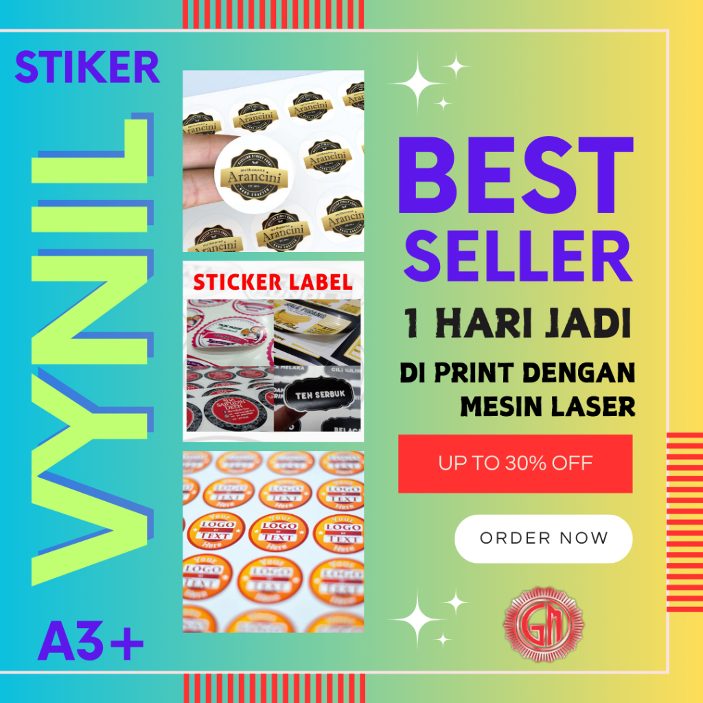 Jual Print Sticker Vinyl a3+ / Cetak Label kemasan / label usaha ...