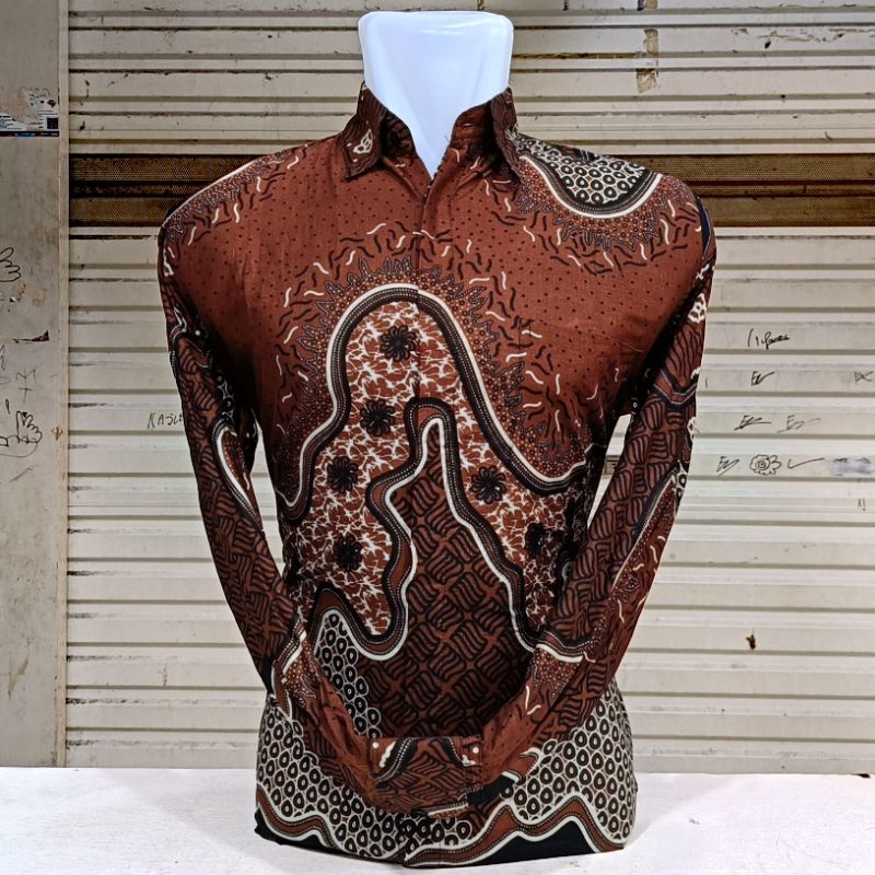 Jual Baju Batik Pria Lengan Panjang Fatih Bahan Katun Reguler KM7157 ...