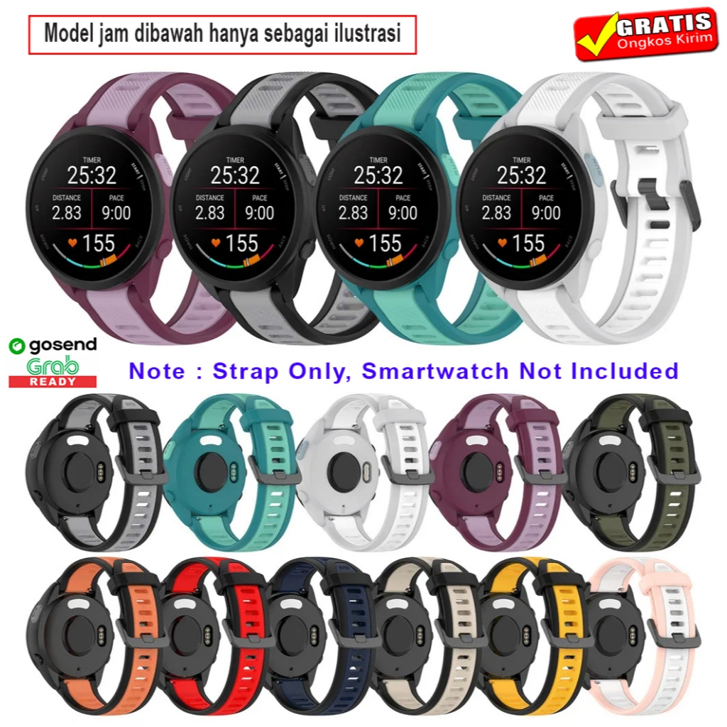 Jual Strap Tali Jam GARMIN FORERUNNER 255 265 745 965 Model Run Dual ...