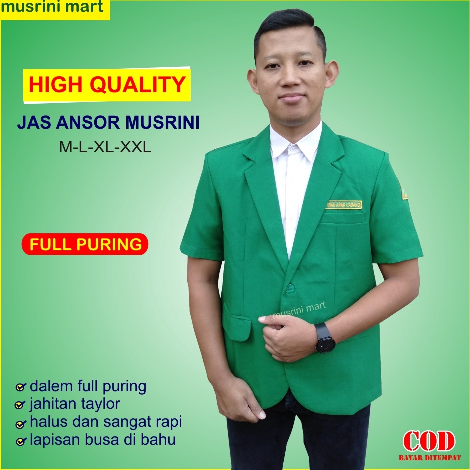 Jual KODE A77L Jas Ansor Pendek Premium Quality Jas Resmi GP Ansor ...