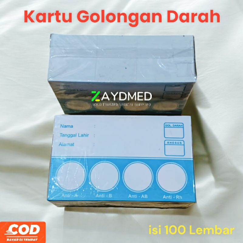 Jual KERTAS GOLONGAN DARAH ISI 100 LEMBAR/ KARTU GOLONGAN DARAH ...