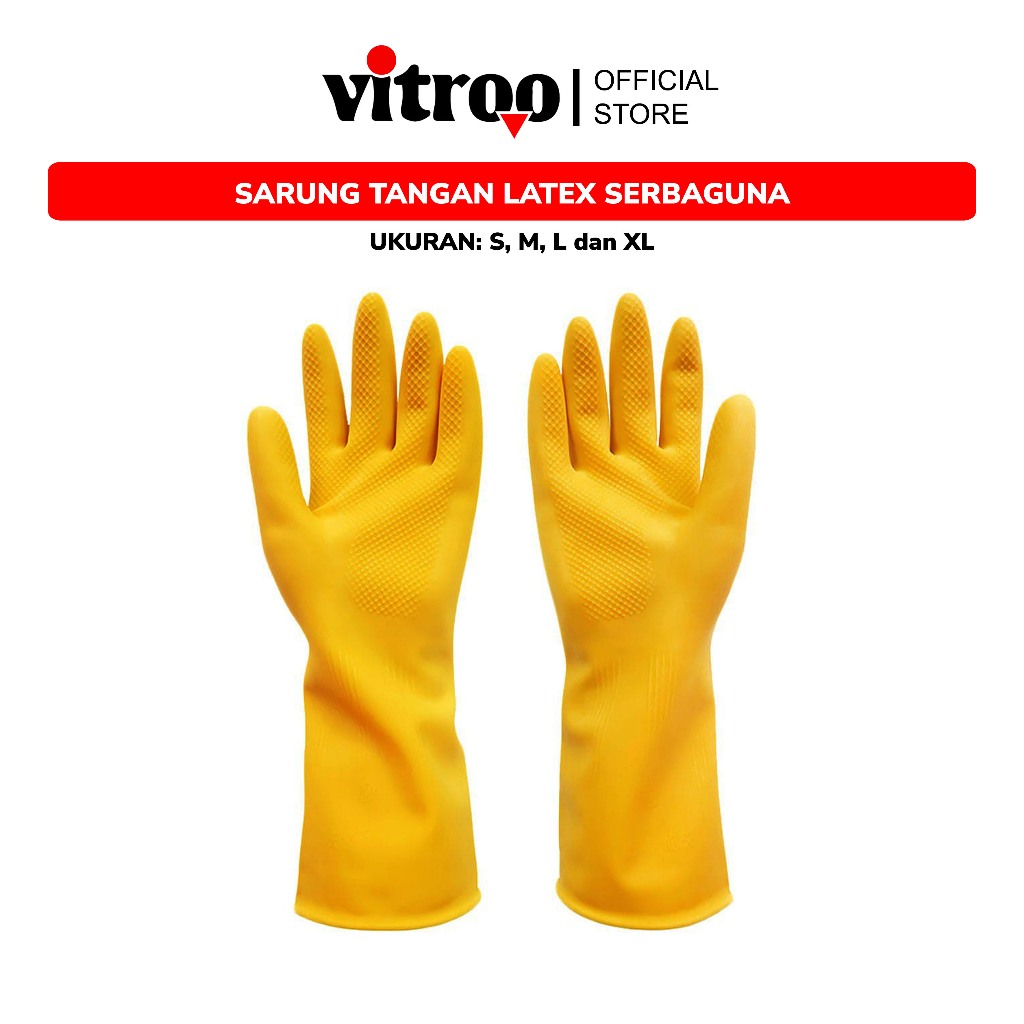 Jual Sarung Tangan Latex Cuci Piring Berkebun Cleaning Karet Anti Air ...