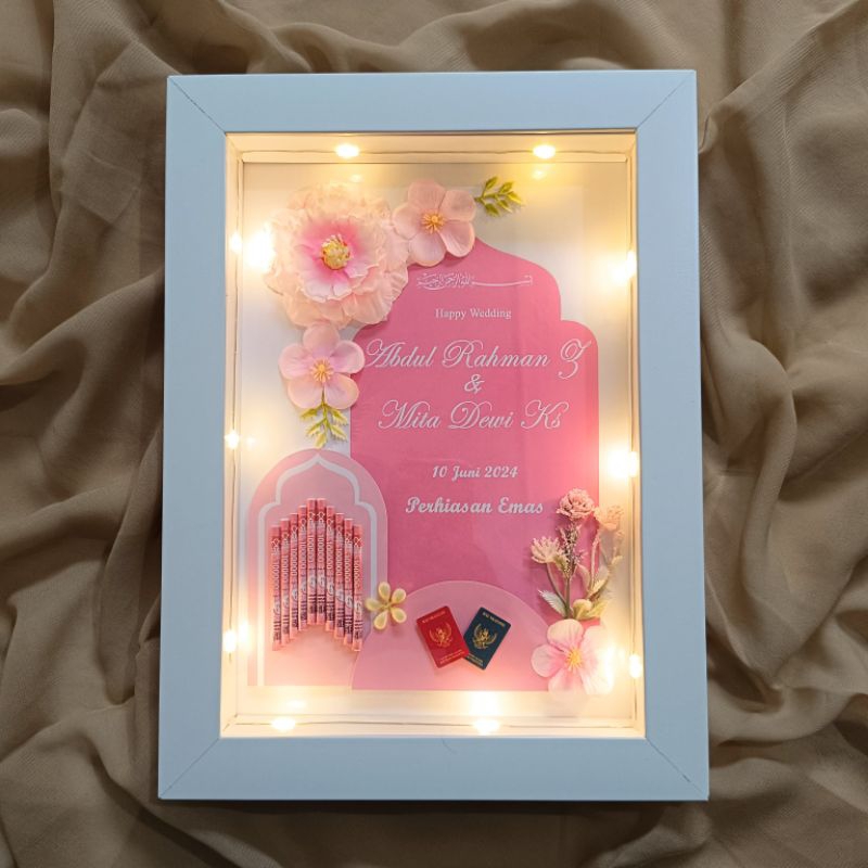 Jual MAHAR PERNIKAHAN CUSTOM BINGKAI MAHAR PERNIKAHAN 3D MAHAR ACRYLIC ...