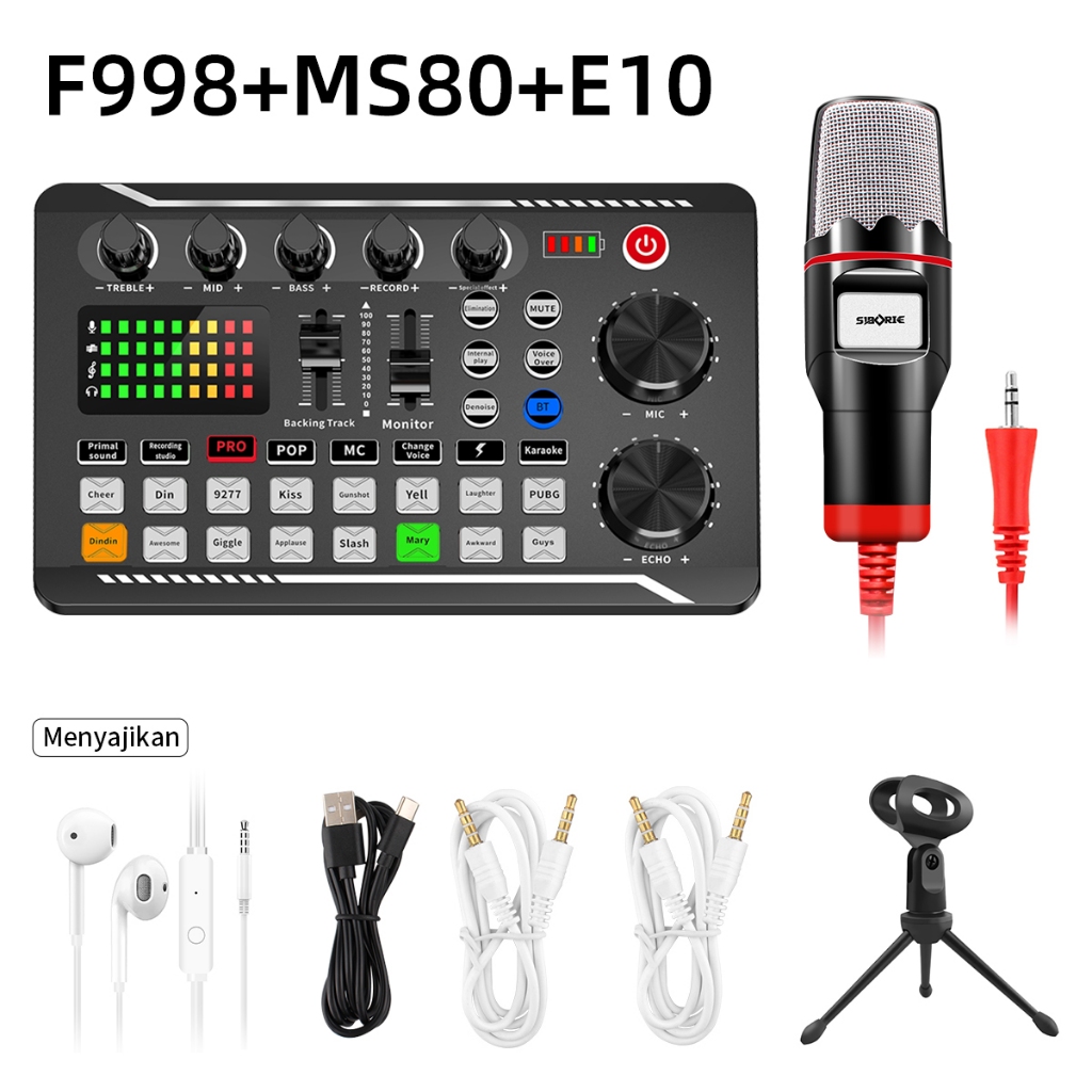 Jual Gonew Mixer Bluetooth Soundcard F999 Audio kartu suara mic USB ...