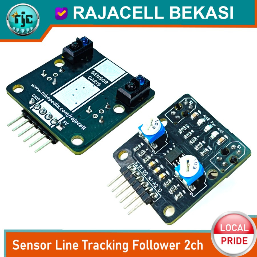 Jual Sensor Garis 2CH Robot Line Follower Infrared IR Proximity Digital ...