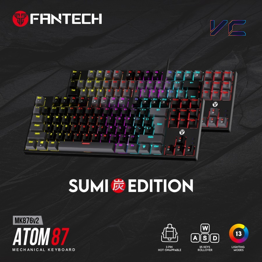 Jual Fantech ATOM 87 TKL Size MK876V2 RGB Mechanical Keyboard Gaming MK ...