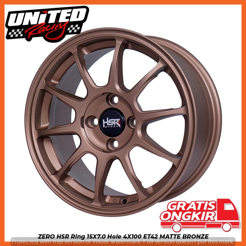 Jual VELG MOBIL JDM RING 15 HSR ZERO PCD 4 X100 MATE BRONZE R15 PELEK ...