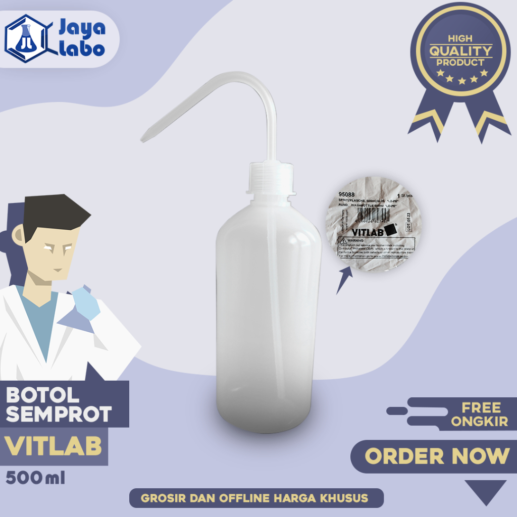 Jual BOTOL SEMPROT 500 ml LD-PE Vitlab / Wash Bottle | Shopee Indonesia