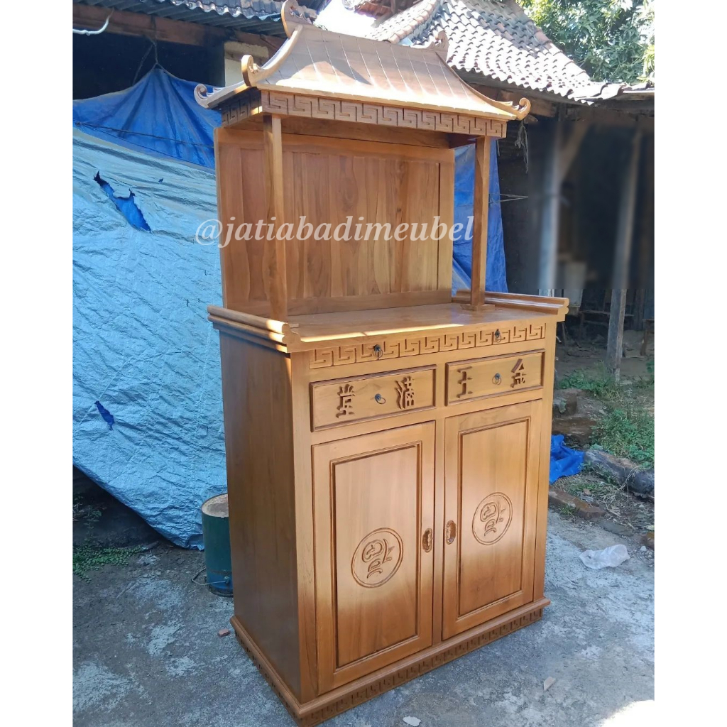 Jual Meja Altar Meja Sembahyang Kayu Jati, Meja Leluhur Dewa Cina Kayu ...