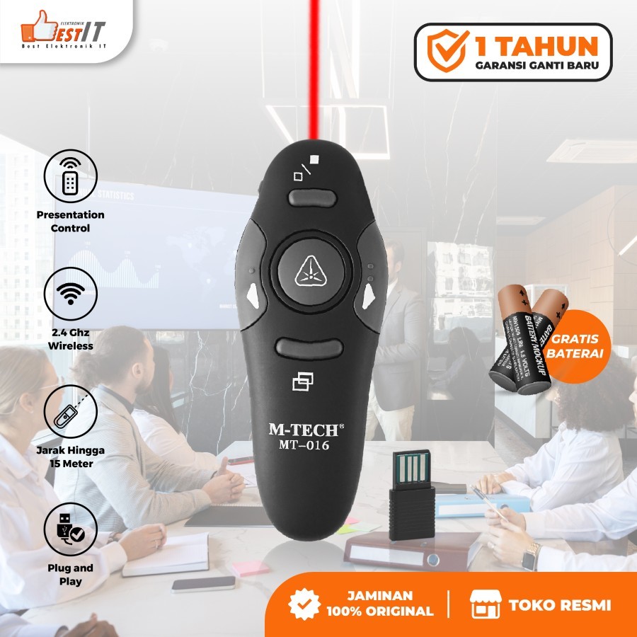 Jual Laser Pointer With Wireless Presenter M-Tech MT-016 | Shopee Indonesia