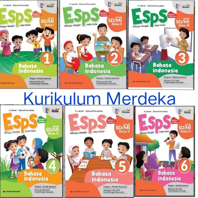 Jual ESPS Bahasa Indonesia Untuk SD Kelas 1 2 3 4 5 6 Kurikulum Merdeka Erlangga | Shopee Indonesia