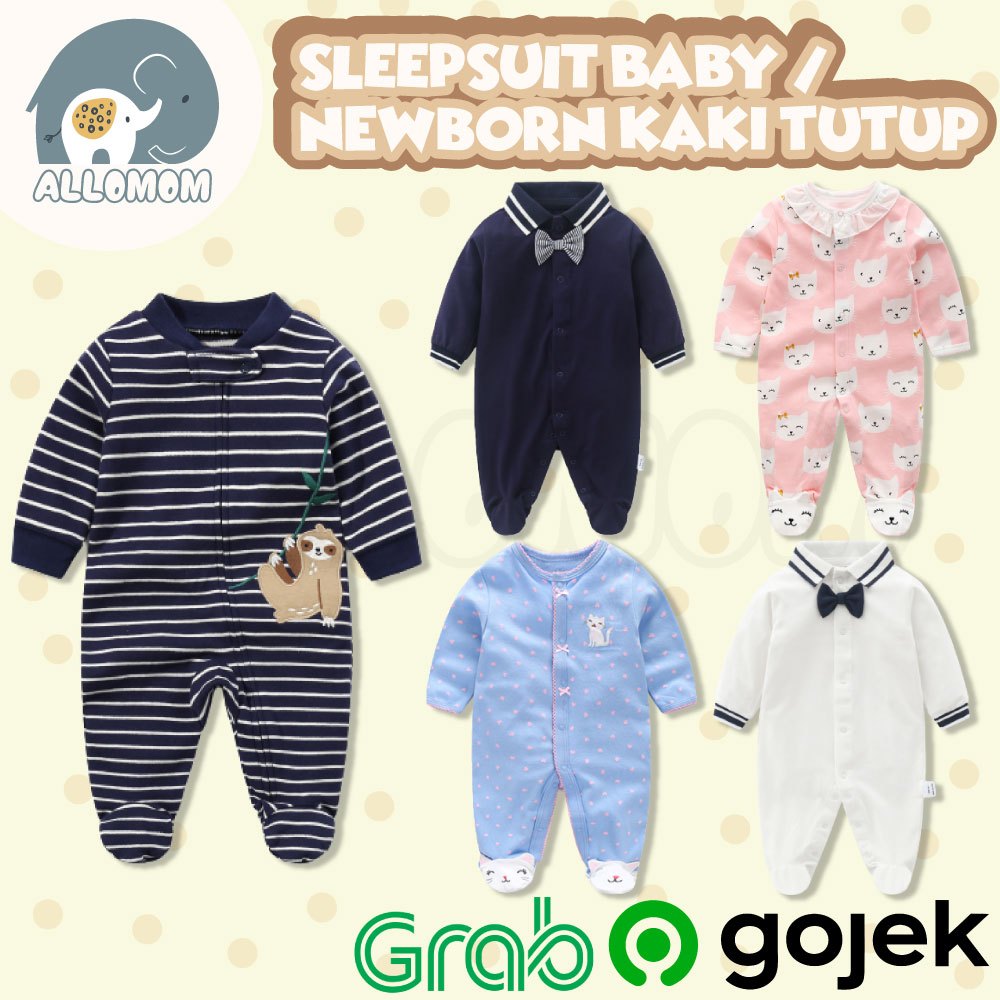 Jual Sleepsuit Bayi Kaki Tutup Katun / Baju Tidur Anak / Baby | Shopee ...