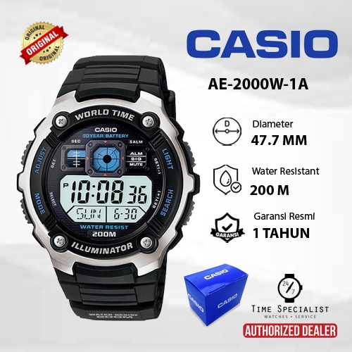Jual Jam Tangan CASIO AE-2100W-1A Digital Original Garansi Resmi 1 tahun | Shopee Indonesia