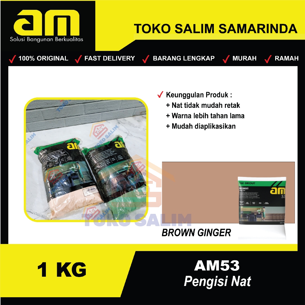 Jual Nat Keramik AM 53 / Pengisi Nat Keramik / Semen Warna (Brown ...