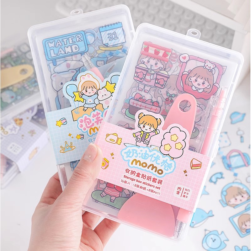 Jual STICKER MOMO + STORAGE BOX 100L ANTIAIR SCRAPBOOK PULPEN | Shopee ...