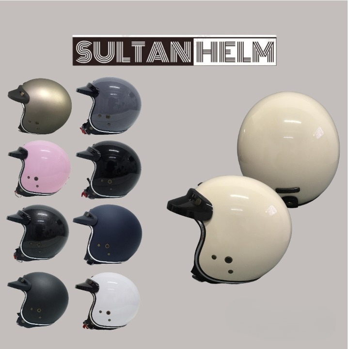 Jual Helm NJS NR 80s NR80 Solid Retro Half Face Helmet | Shopee Indonesia