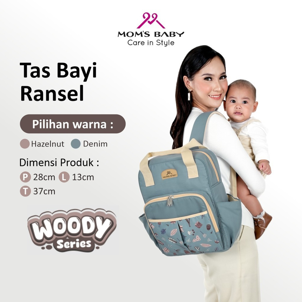 Jual Mom's Baby Tas Bayi Ransel Woody Series | Shopee Indonesia