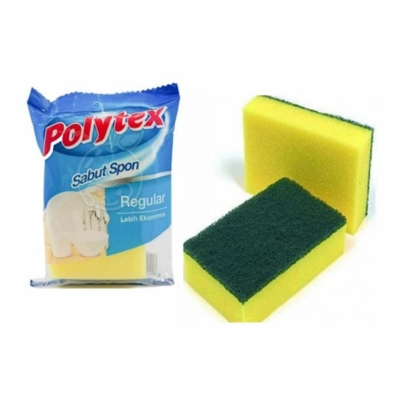 Jual Spons Sabut Reguler Kuning dengan Tapas Hijau Tebal Polytex ...