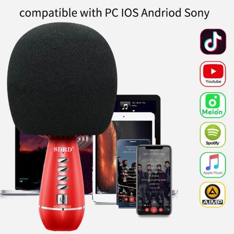 Jual Mic Bluetooth SD-105 Karaoke Original SDRD / Microphone Wireless ...