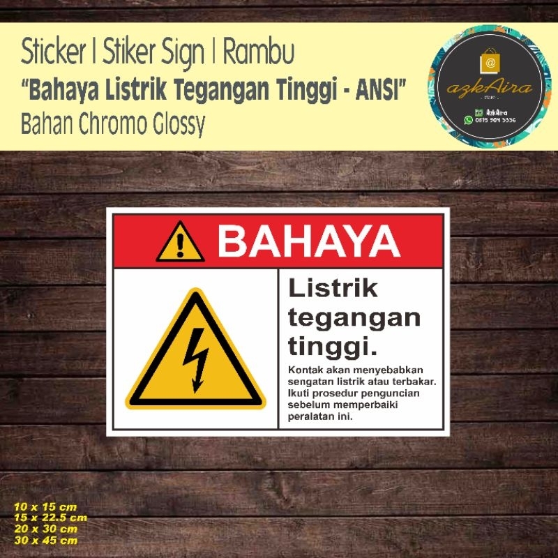 Jual Sticker Stiker Sign Bahaya Listrik Tegangan Tinggi - ANSI | Shopee ...