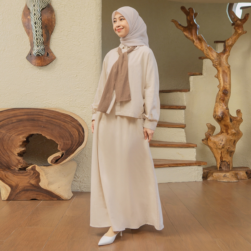 Jual Lozy Hijab - Noona Set (One Set Linen Setelah Rok & Kemeja Wanita) | Shopee Indonesia