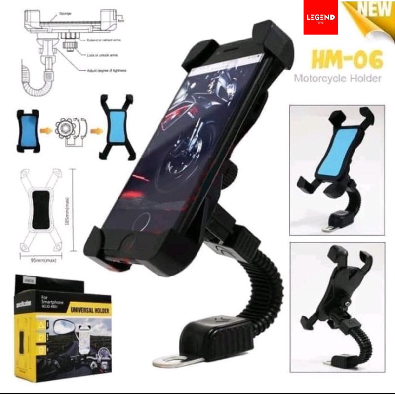 Jual Phone Holder Stang Motor HM11 HM-12 alat penyangga hp stand handphone dudukan hape motor ...