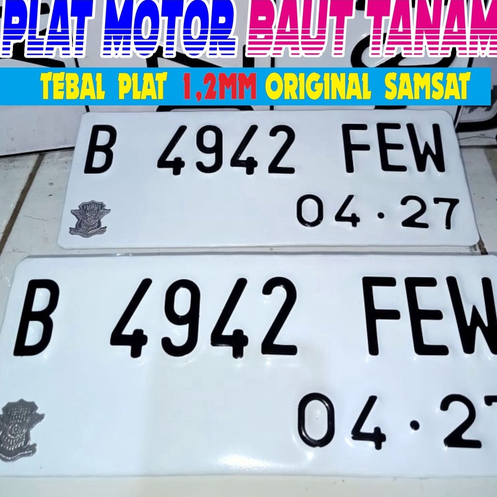 Jual KODE X4S PLAT NOMOR MOTOR TEBAL 12mm 1 ORIGINAL SAMSAT | Shopee ...