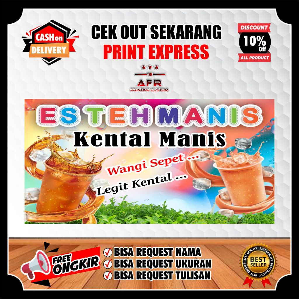 Jual spanduk es teh manis / spanduk es teh jumbo Free Desain Bisa ...