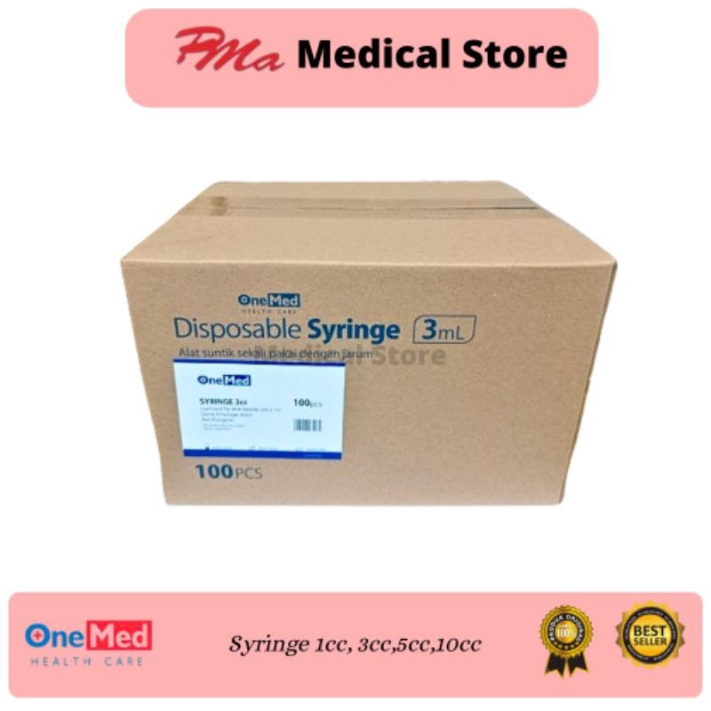 Jual Spuit Disposable Syringe Onemed 1cc, 3cc, 5cc, 10cc Harga/Pcs | Shopee Indonesia