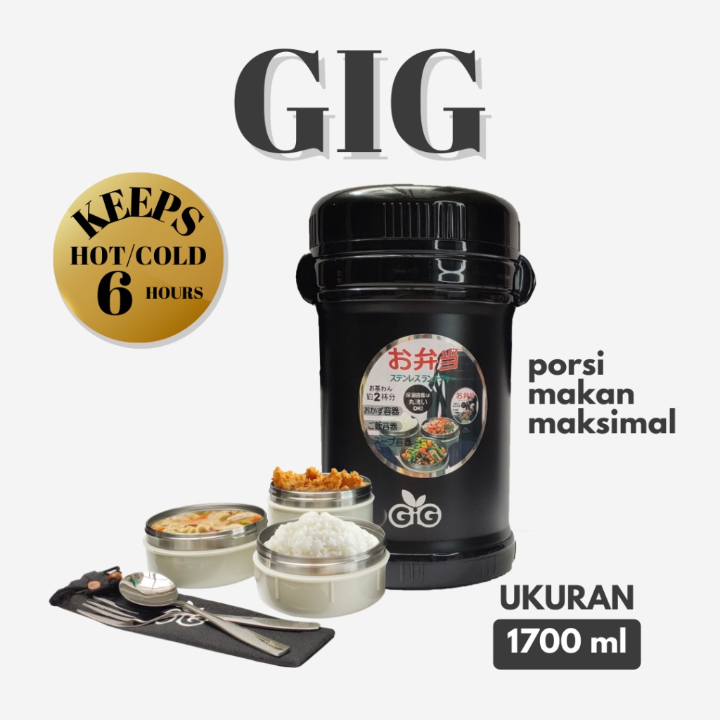 Jual GIG Premium Lunch Jar 1.7L – Termos Makanan Anak/Dewasa Tahan ...