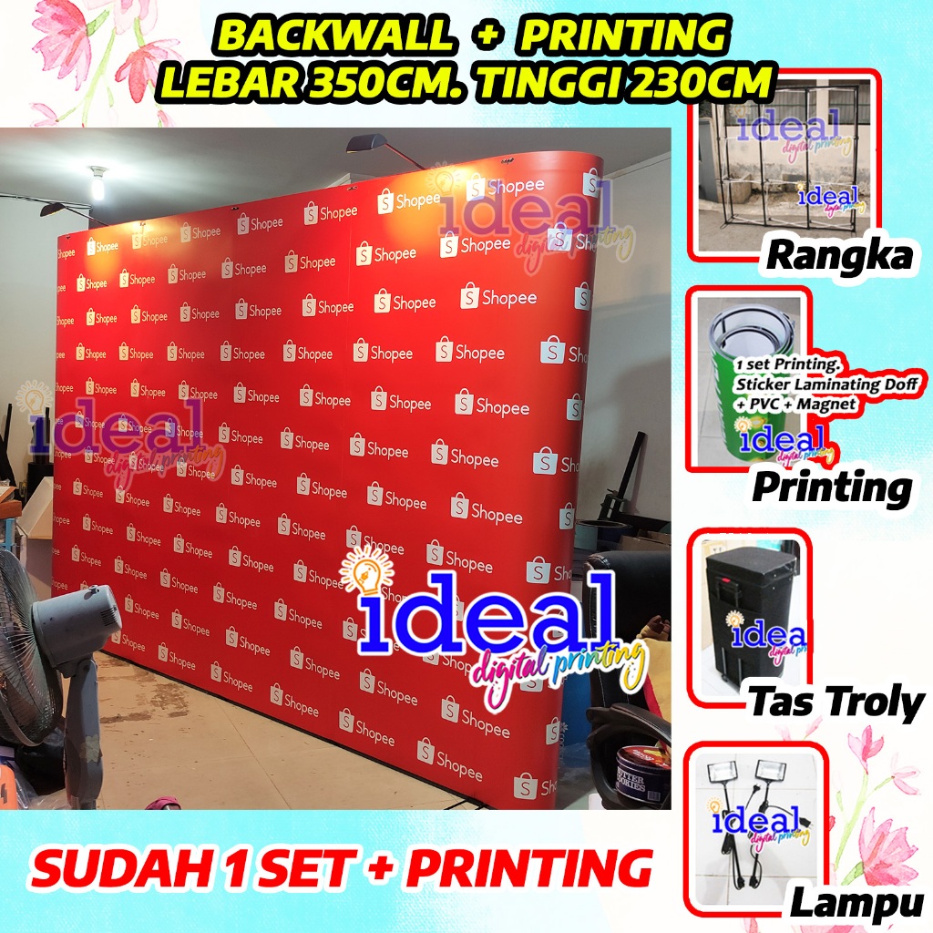 Jual Backwall modul 3x4 lurus + printing Backdrop seminar pameran ...
