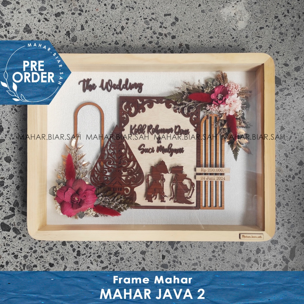 Jual PO Frame Mahar JAVA 2 Seserahan / Set Jadi Custom Mahar kayu Adat ...