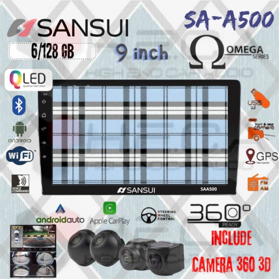 Jual SANSUI SAA500 OMEGA QLED 6/128 GB Android 9" Inch SA-A500 Head ...