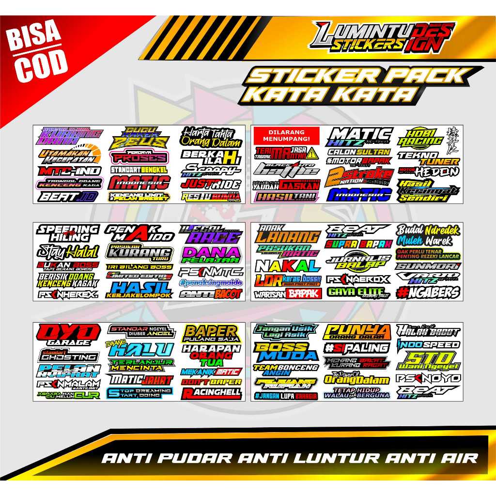 Jual STICKER PACK KATA KATA VIRAL / STICKER KATA KATA TERBARU / STICKER ...