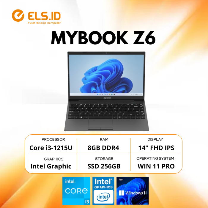 Jual Axioo MyBook Z6 Intel i3-1215U 8GB SSD 256GB 14" FHD IPS W11 PRO | Shopee Indonesia