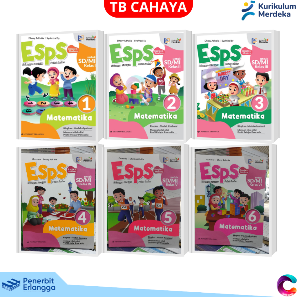 Jual BUKU ESPS MATEMATIKA KELAS 1 2 3 4 5 6 I II III iv v vi SD KURIKULUM MERDEKA ERLANGGA ...