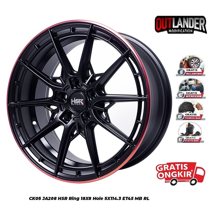 Jual Velg Hsr Ck05 R18 Pcd 5x114,3 Black Innova Hrv Xpander Stargazer Creta Biante Voxy Pelek ...