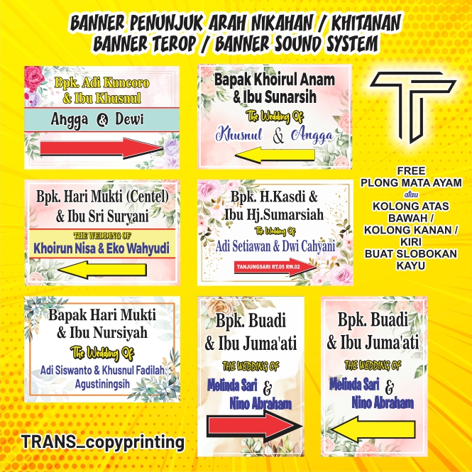 Jual Banner Penunjuk Arah Hajatan/Nikahan/Khitanan/Banner TEROP ...