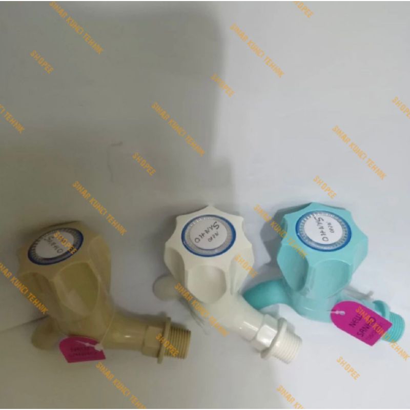 Jual Kran Air Pvc Abs Mahkota 1/2" New Sanho / Keran Pvc Tembok 1/2 ...