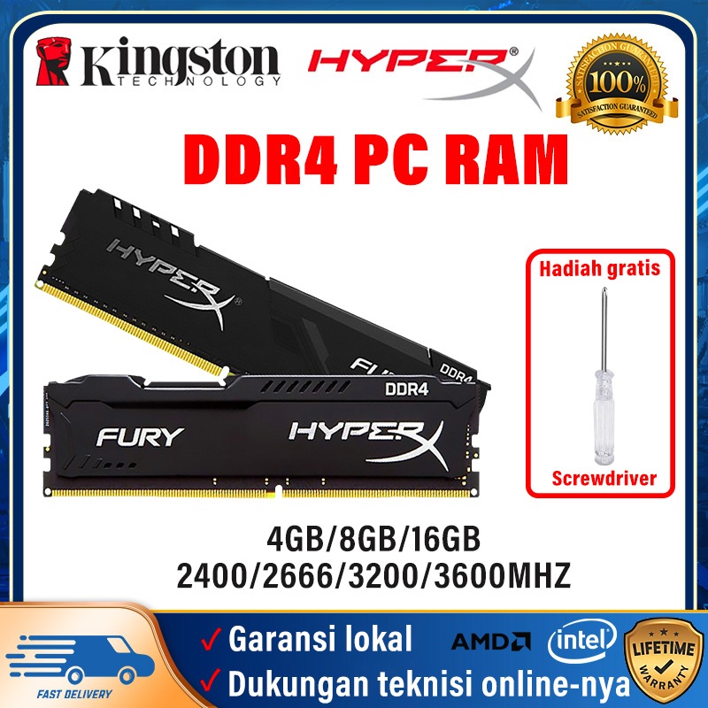 Jual Kingston HyperX FURY Desktop DDR4 RAM 4GB 8GB 16GB 2400Mhz 2666Mhz 3200Mhz 3600Mhz DIMM ...