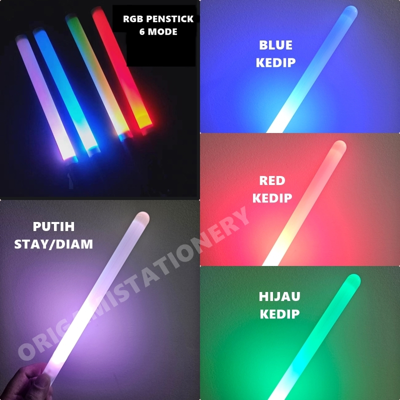 Jual [ORGM] Perlengkapan Pesta Lampu Light Stick Pen Stik LED RGB 6 ...