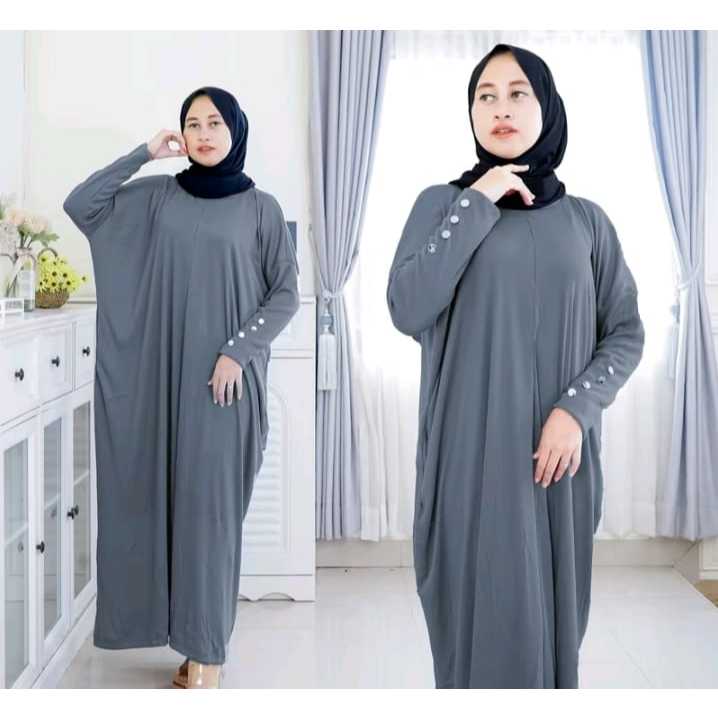 Jual Gamis Inara Batwing Button Knit Premium Kekinian | Shopee Indonesia