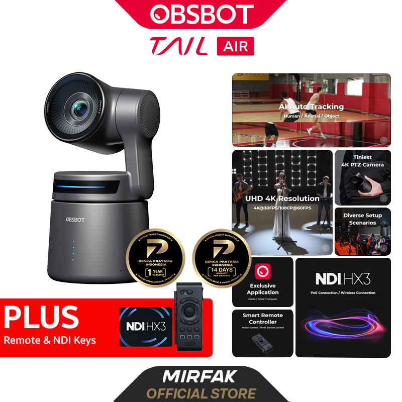 Jual Obsbot Tail Air AI-Powered 4K PTZ Streaming Camera Webcam | Shopee ...